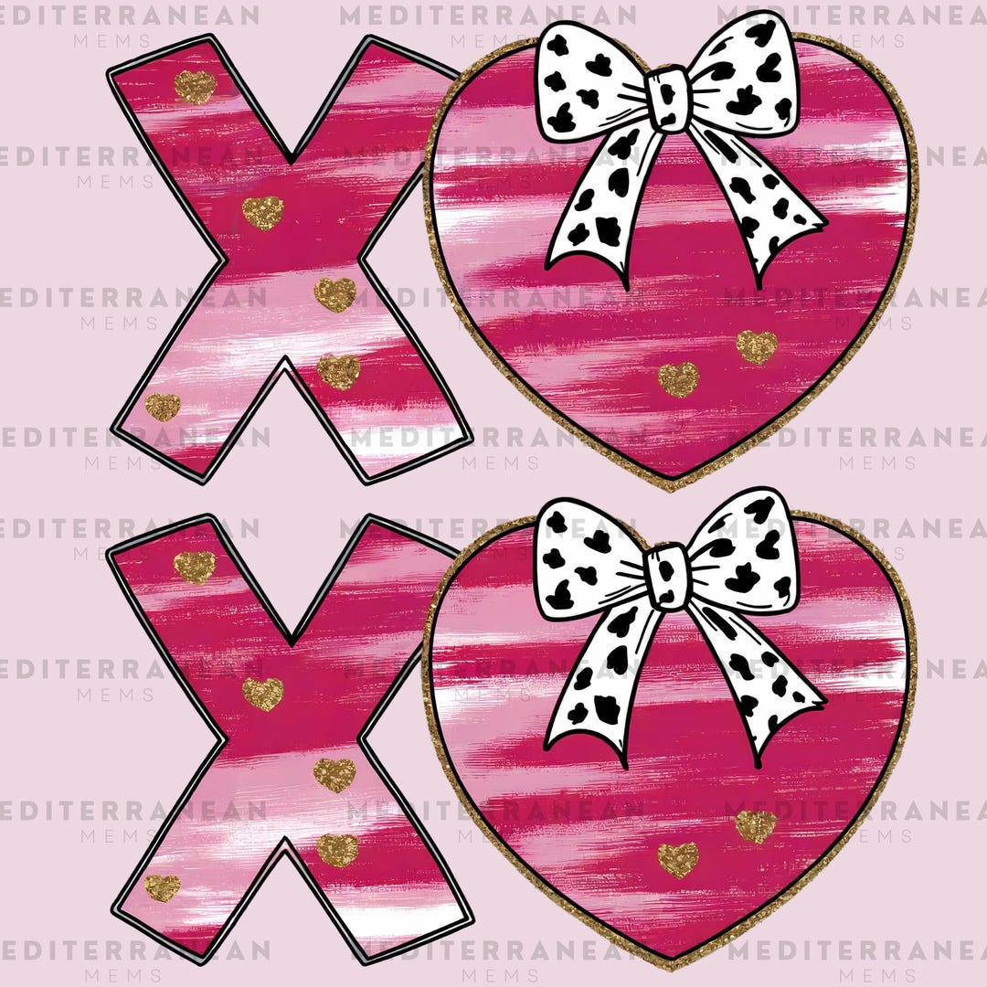 XOXO Pink Coquette PNG, Girly Valentine's Day Design, Sparkly Happy ...