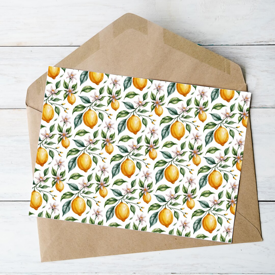 Lemon Vines Seamless Pattern, Lemon Floral Png, Watercolor Summer ...