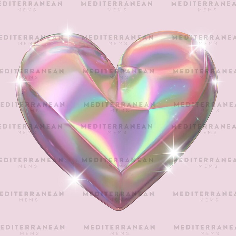 Pink Iridescent Heart Png, Sparkly Valentine's Day Design, Happy ...