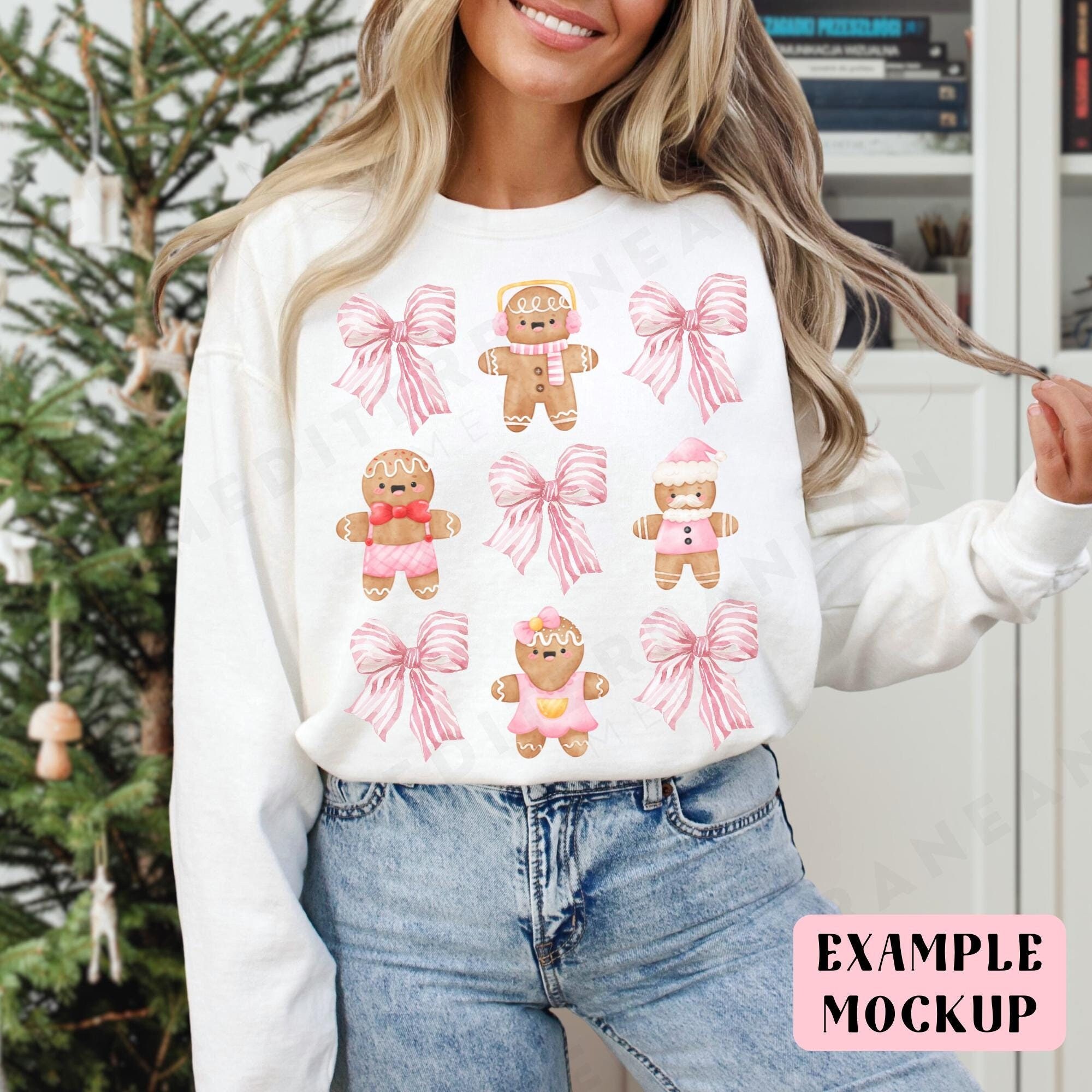 Coquette Christmas Collage PNG, Pink Christmas Bows, Watercolor ...