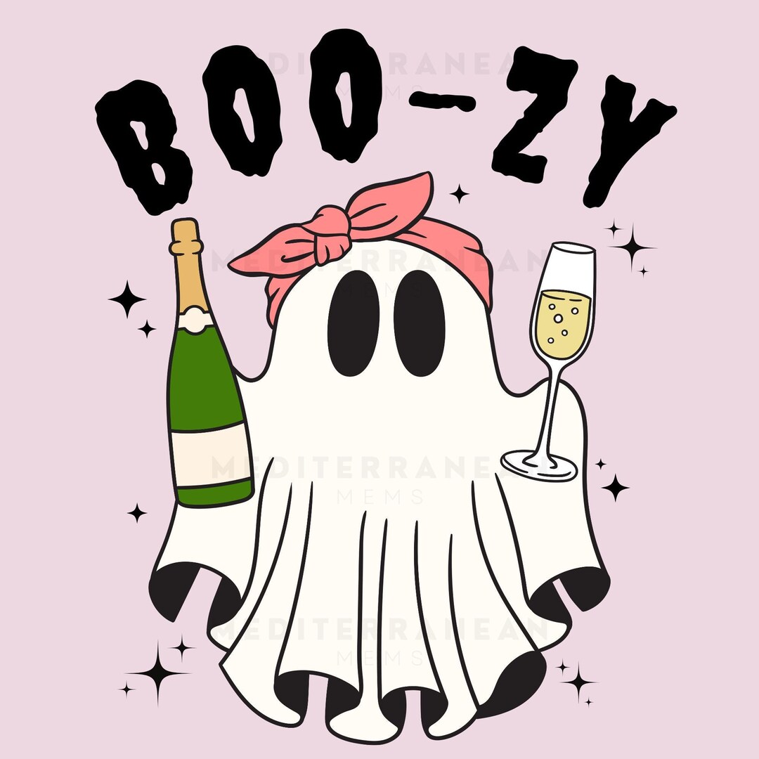 Boozy Ghost Halloween PNG, Halloween Ghost Digital Art, Funny Ghost ...
