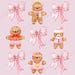 Coquette Christmas Collage PNG, Pink Christmas Bows, Watercolor ...