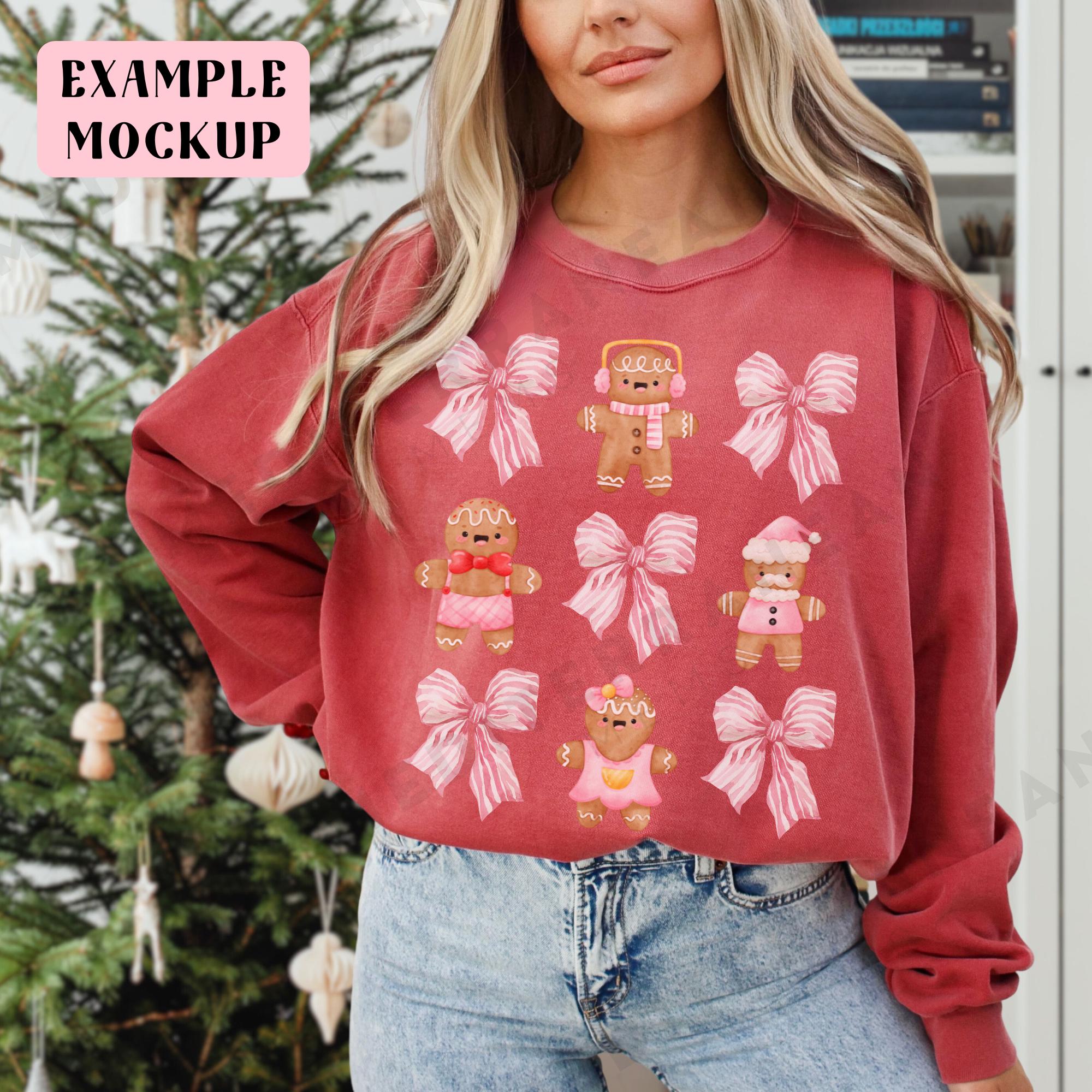 Coquette Christmas Collage PNG, Pink Christmas Bows, Watercolor ...