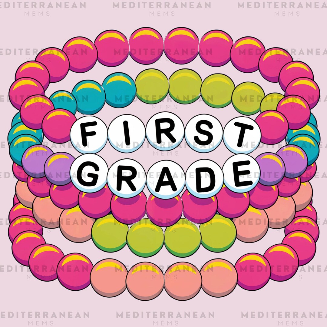 First Grade Friendship Bracelet PNG, Colorful Swiftie Teacher Design ...