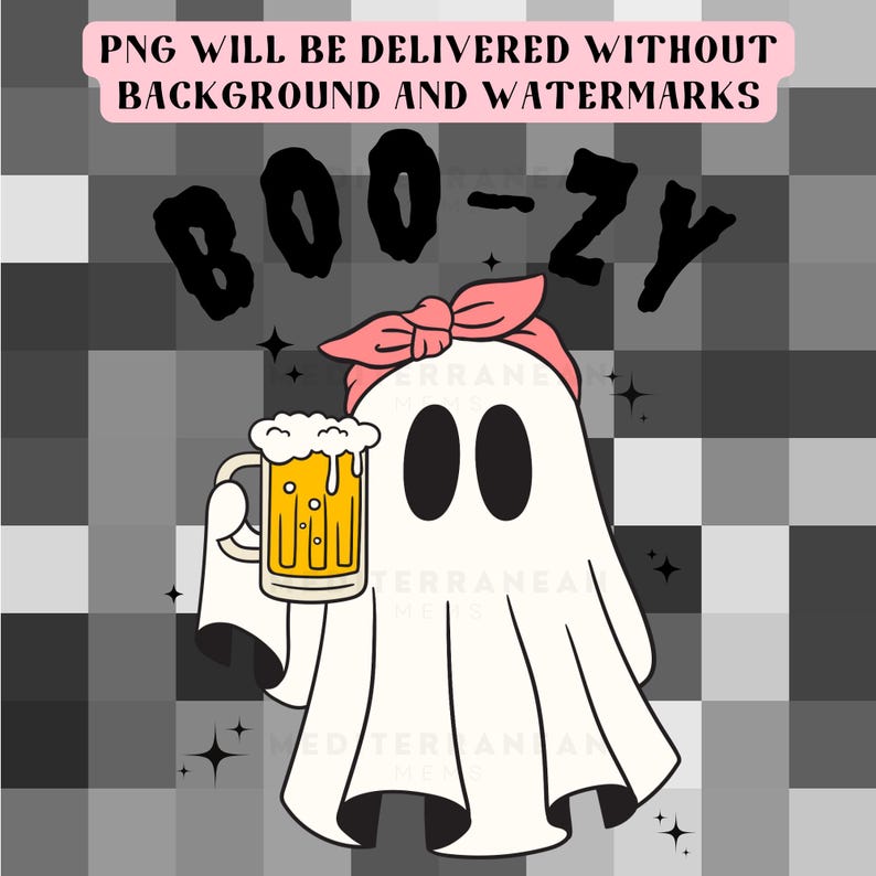 Boozy Ghost Beer Halloween PNG, Halloween Ghost Digital Art, Funny ...