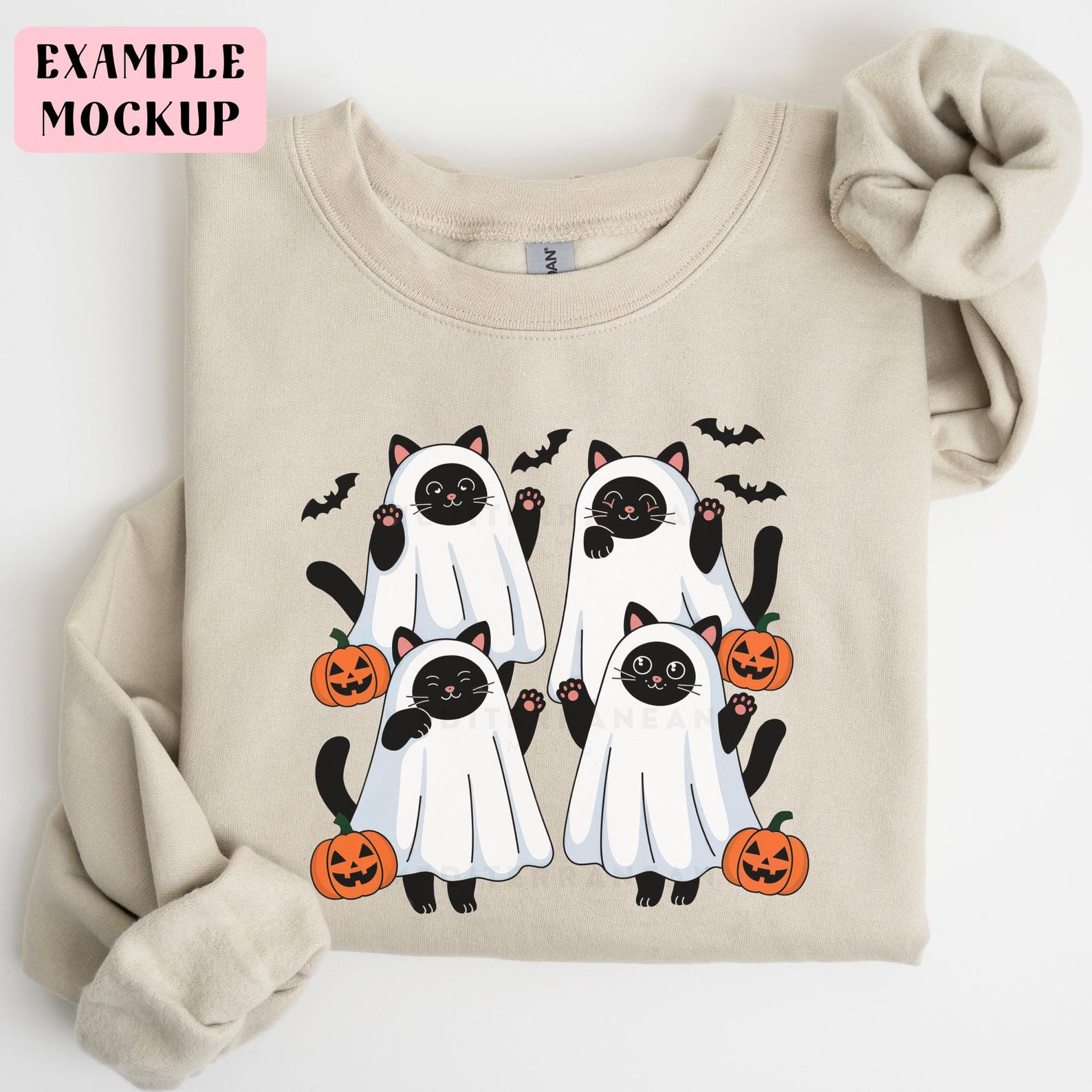 Cat Ghost Halloween PNG, Halloween Cat Digital Art, Spooky Cat Clipart ...