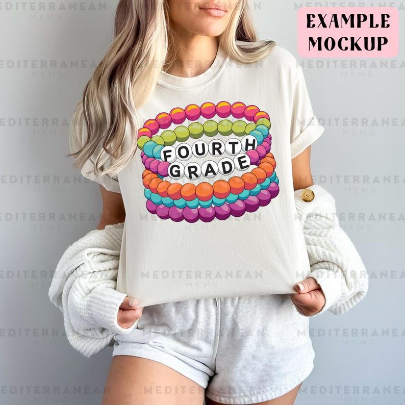 Fourth Grade Friendship Bracelet PNG, Colorful Swiftie Teacher Design ...