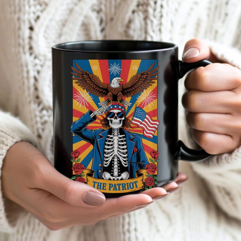 The Patriot Man Tarot Card PNG, Skeleton Funny 4th July Sublimation ...