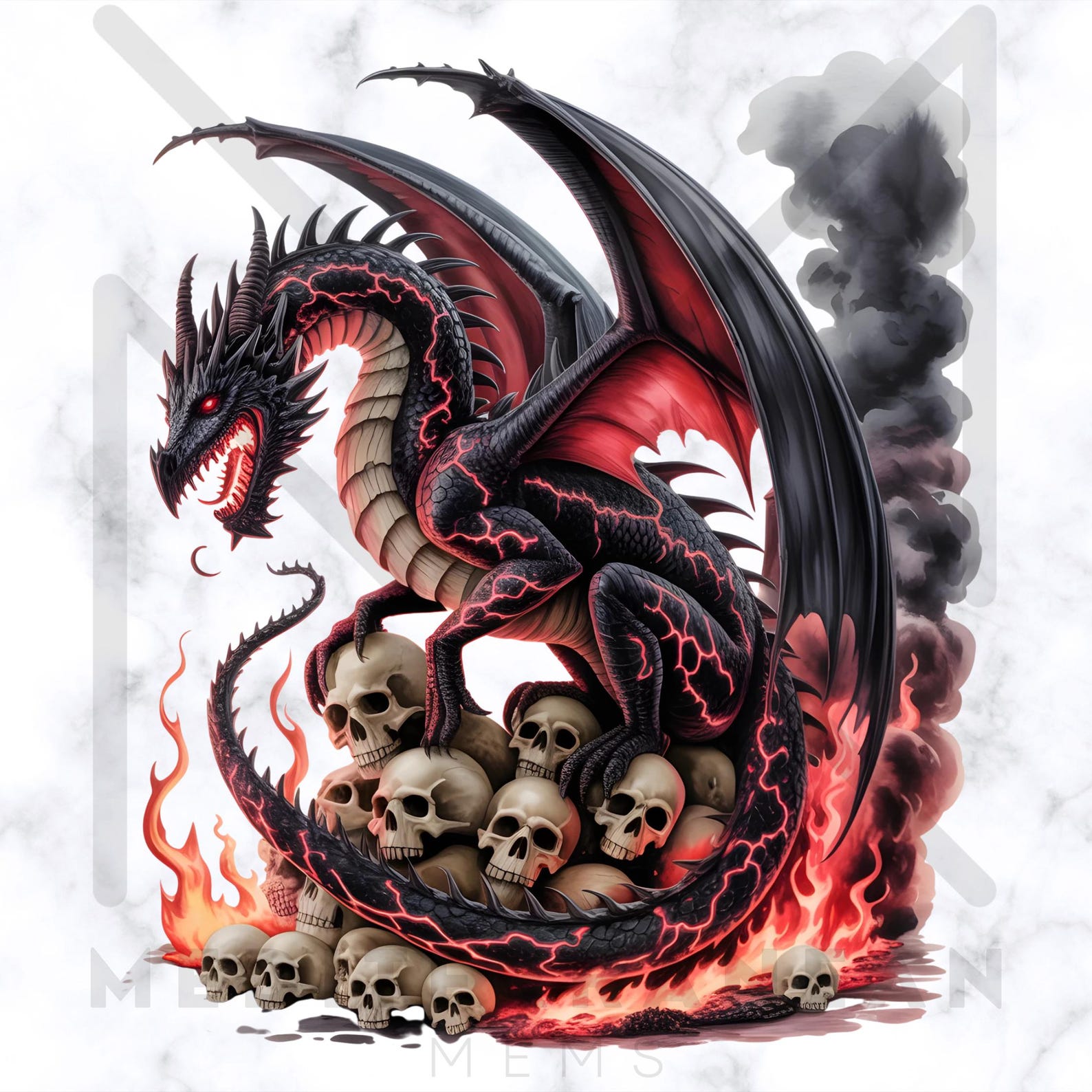 9 Dark Gothic Dragon Clipart, Ethereal Fantasy Clipart, Fairytale ...