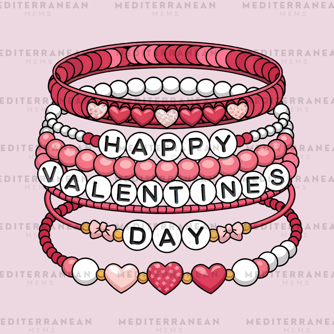 Swiftie Happy Valentines Day Friendship Bracelet PNG, Valentine's Day ...