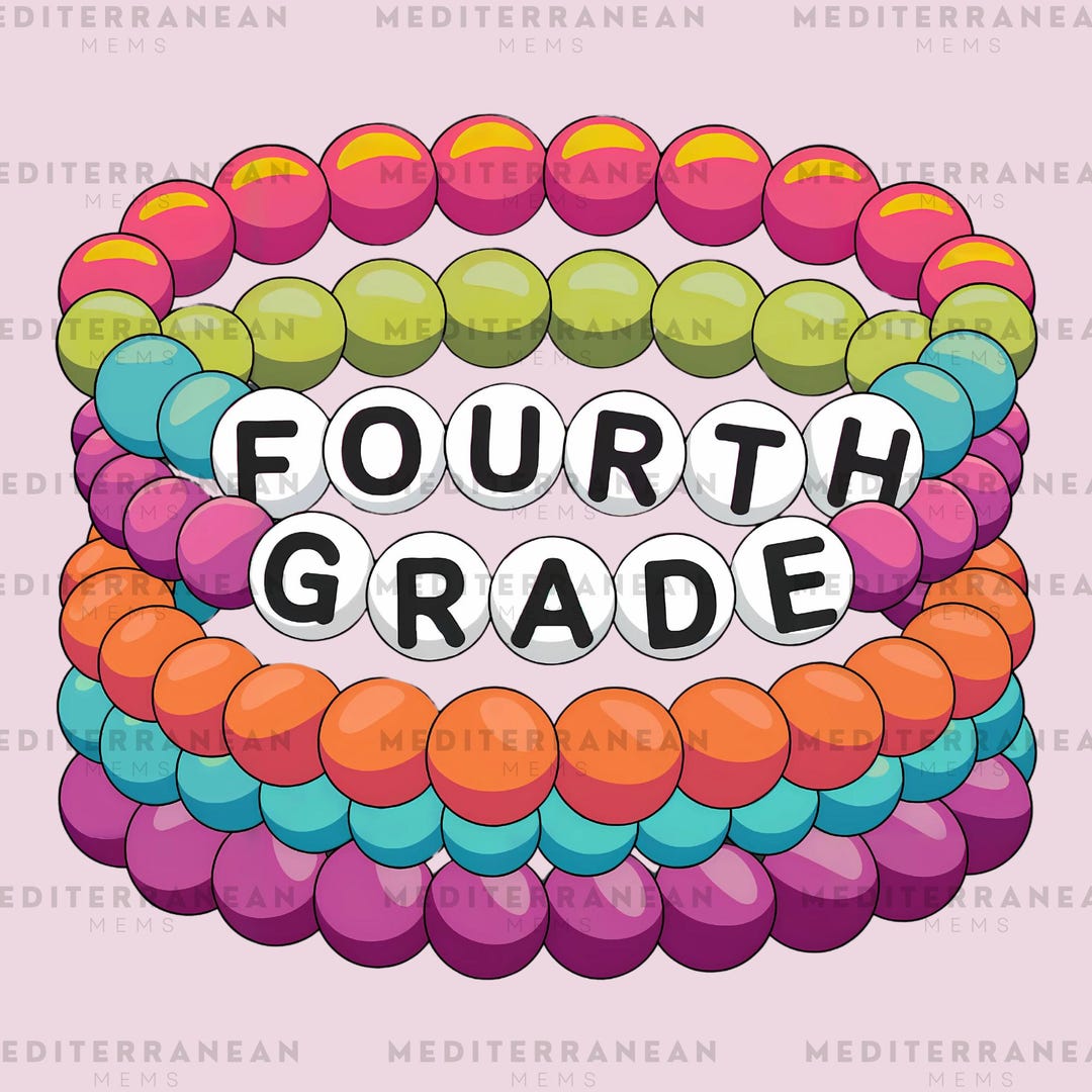 Fourth Grade Friendship Bracelet PNG, Colorful Swiftie Teacher Design ...