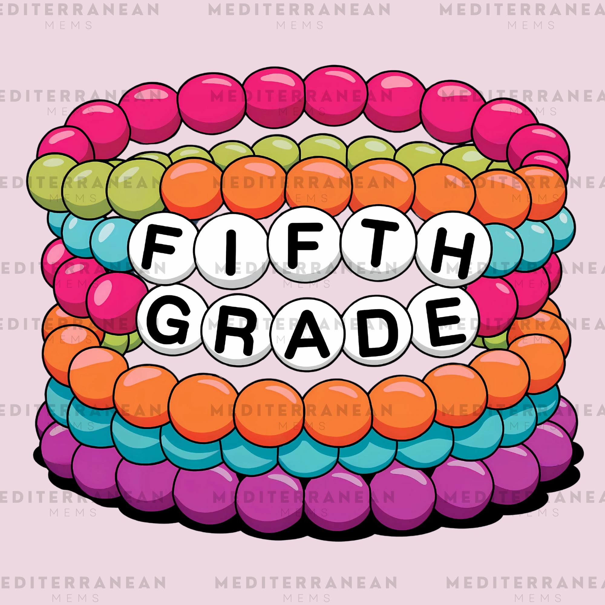 Fifth Grade Friendship Bracelet PNG, Colorful Swiftie Teacher Design ...
