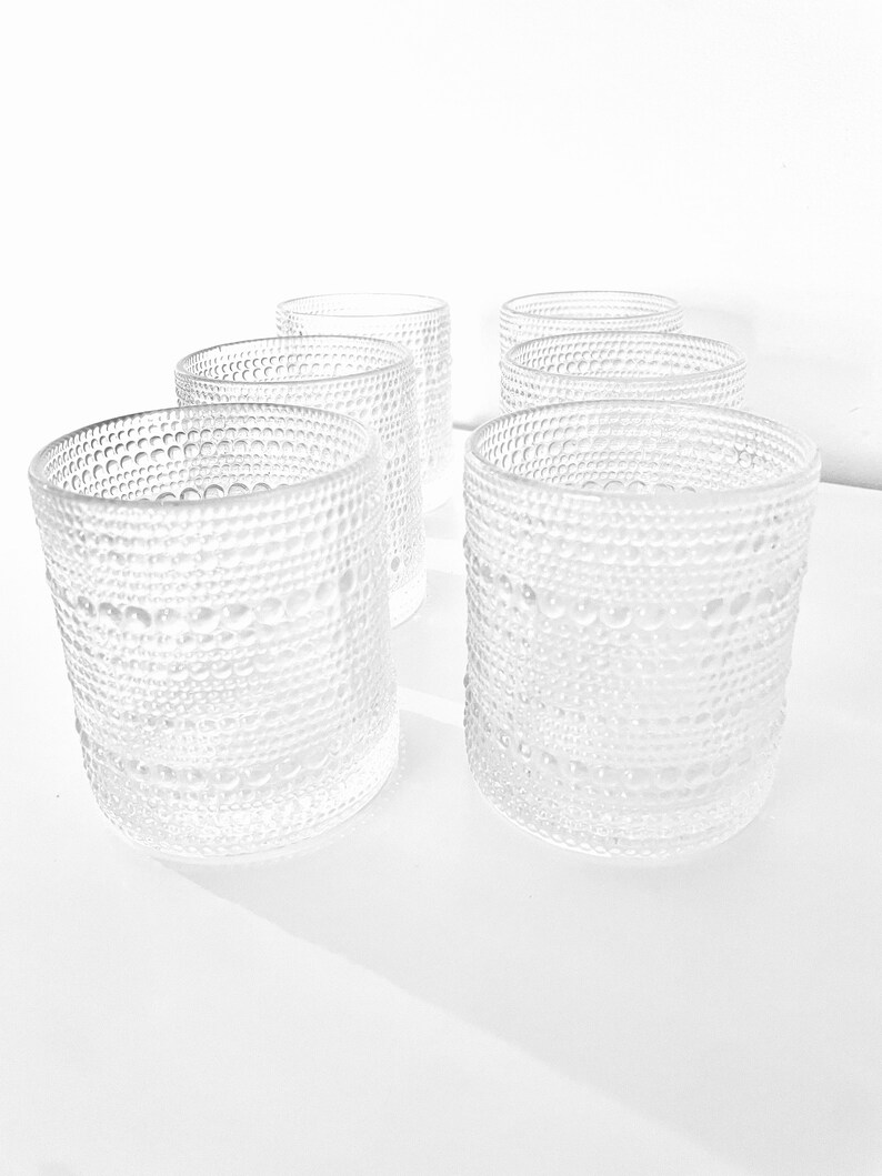 Clear Vintage Hobnail Tumbler Drinking Rocks Glasses Modern Boho ...