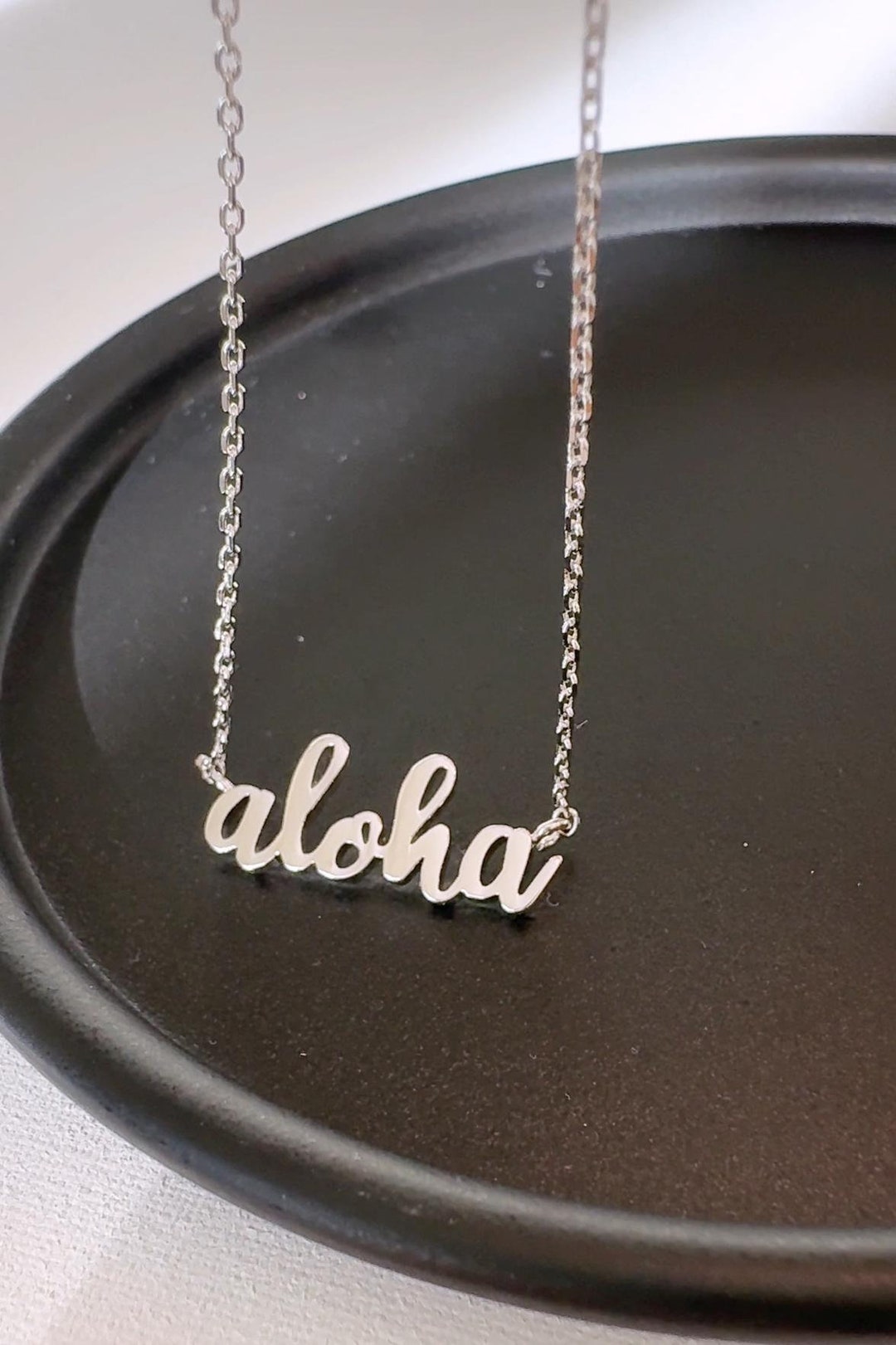 Gold Dipped Aloha Cursive Necklace: Hawaiian Jewelry Gift - Etsy