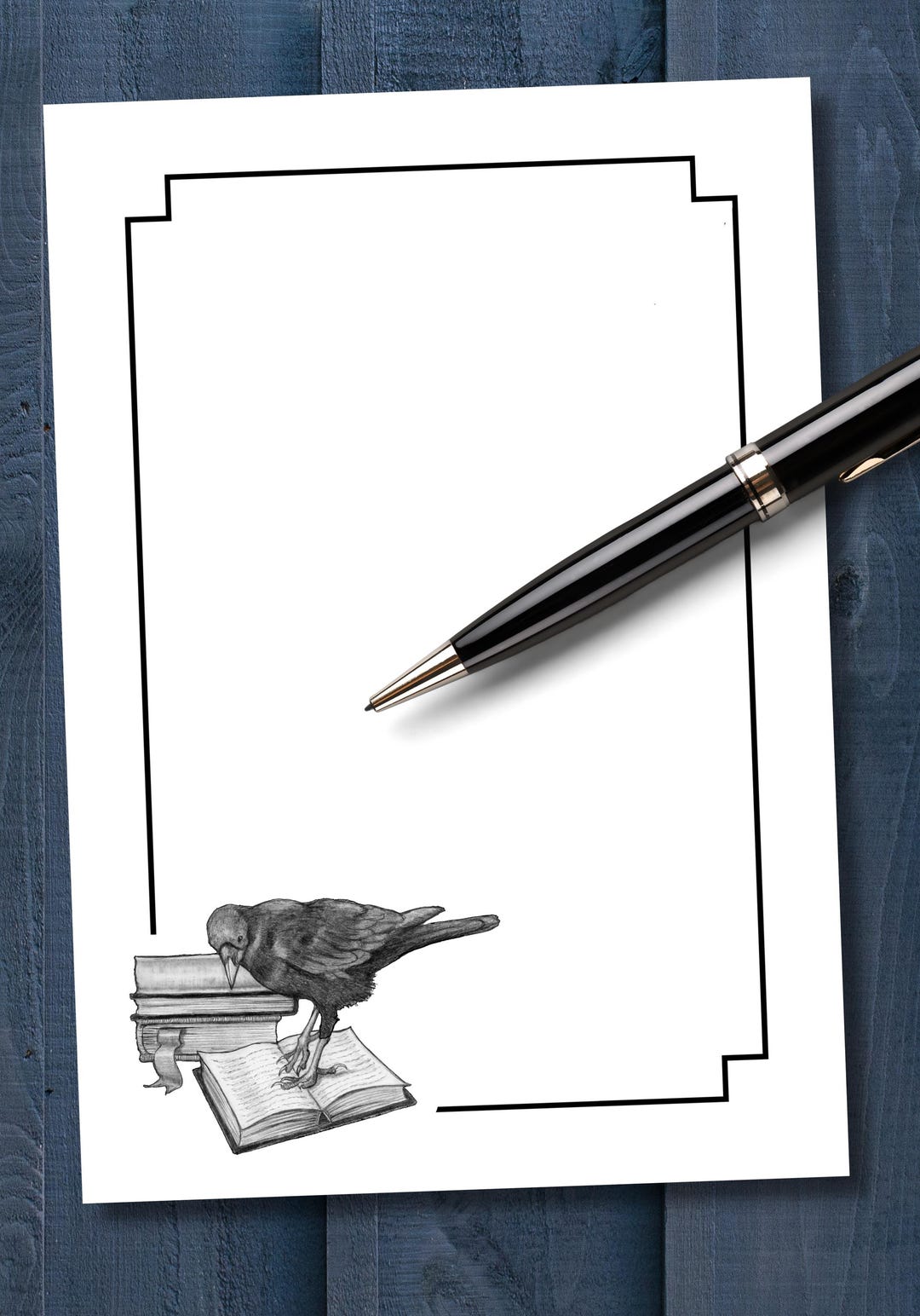 PRINTABLE Author BOOKPLATES, CROW Standing With Books, From Original ...