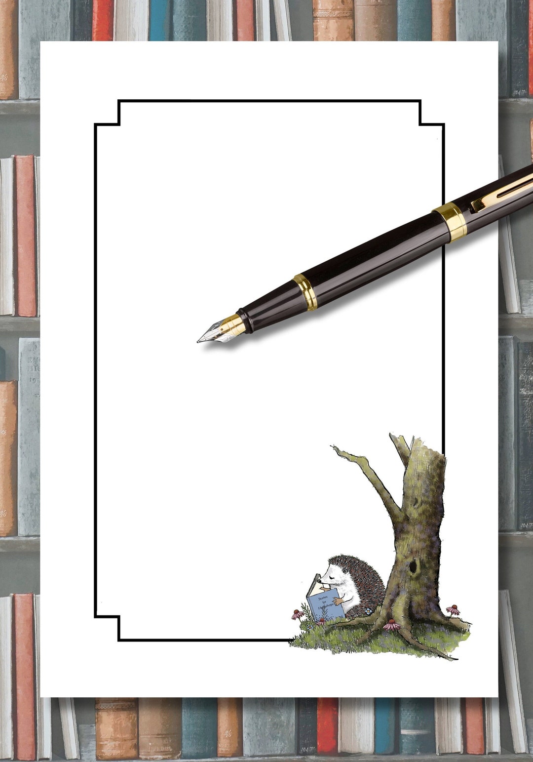 Author Signature Blank BOOKPLATES Pack of 20 HEDGEHOG READING Under ...