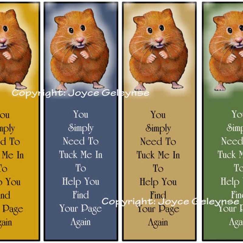 Hamster Bookmarks - Etsy