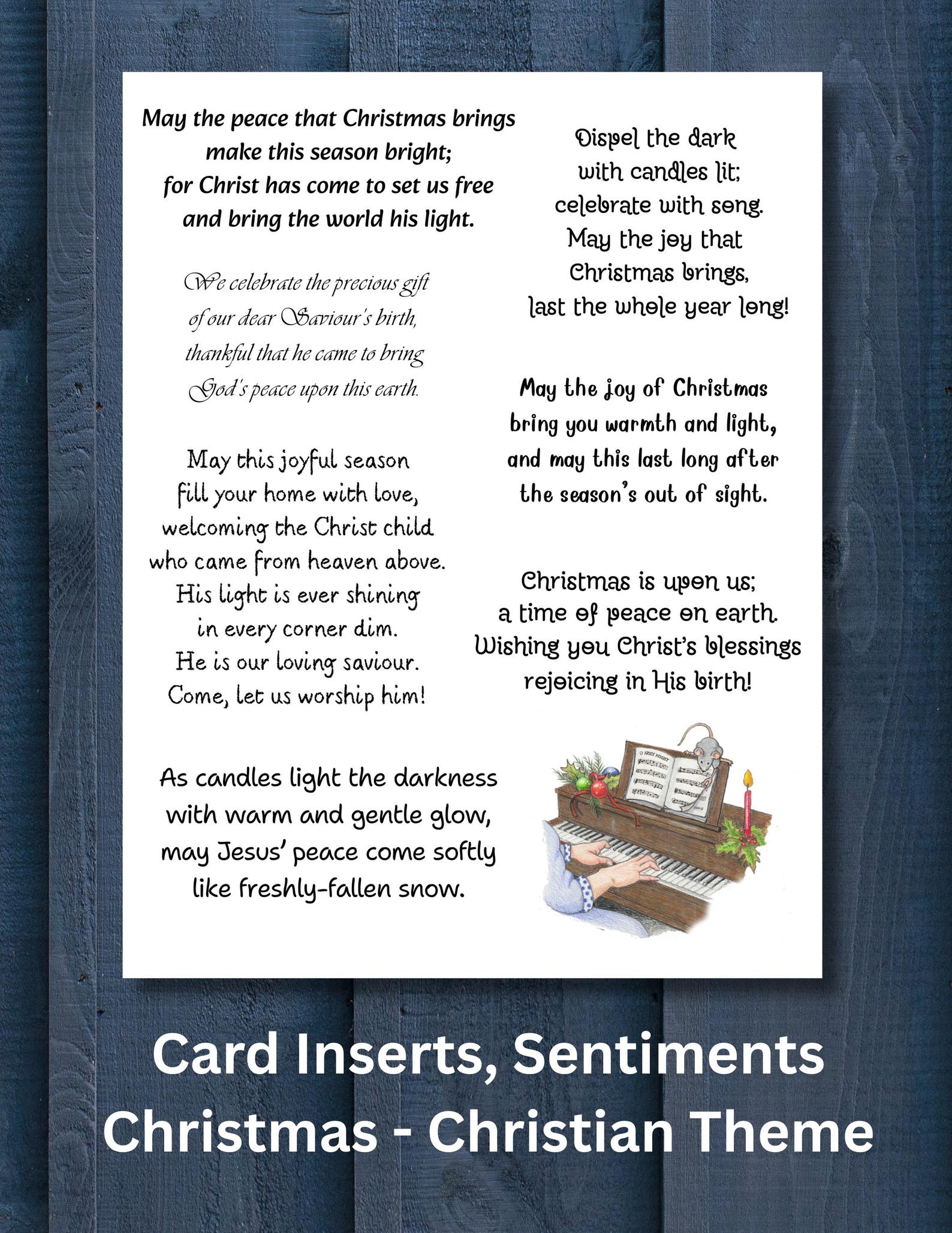 Printable Card VERSES, CHRISTIAN CHRISTMAS, Rhyming Poems, Religious ...