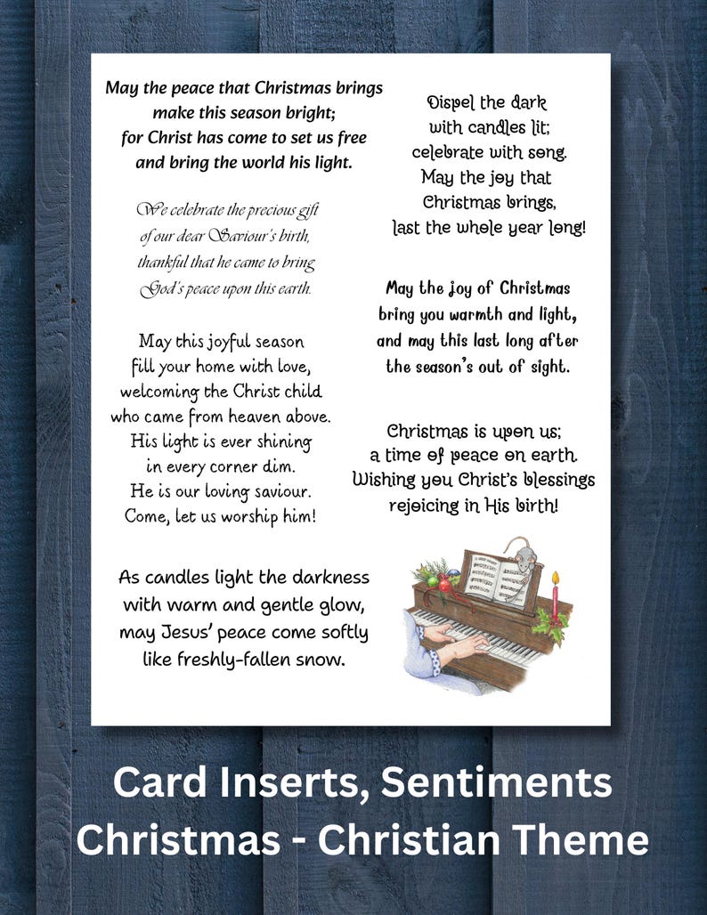 Printable Christian Christmas Card Verses: Religious Rhyming Poems ...
