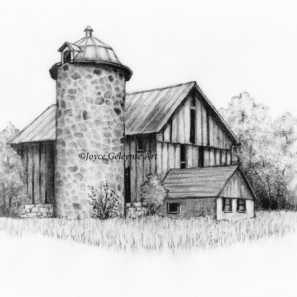 Old Stone Silo - Etsy