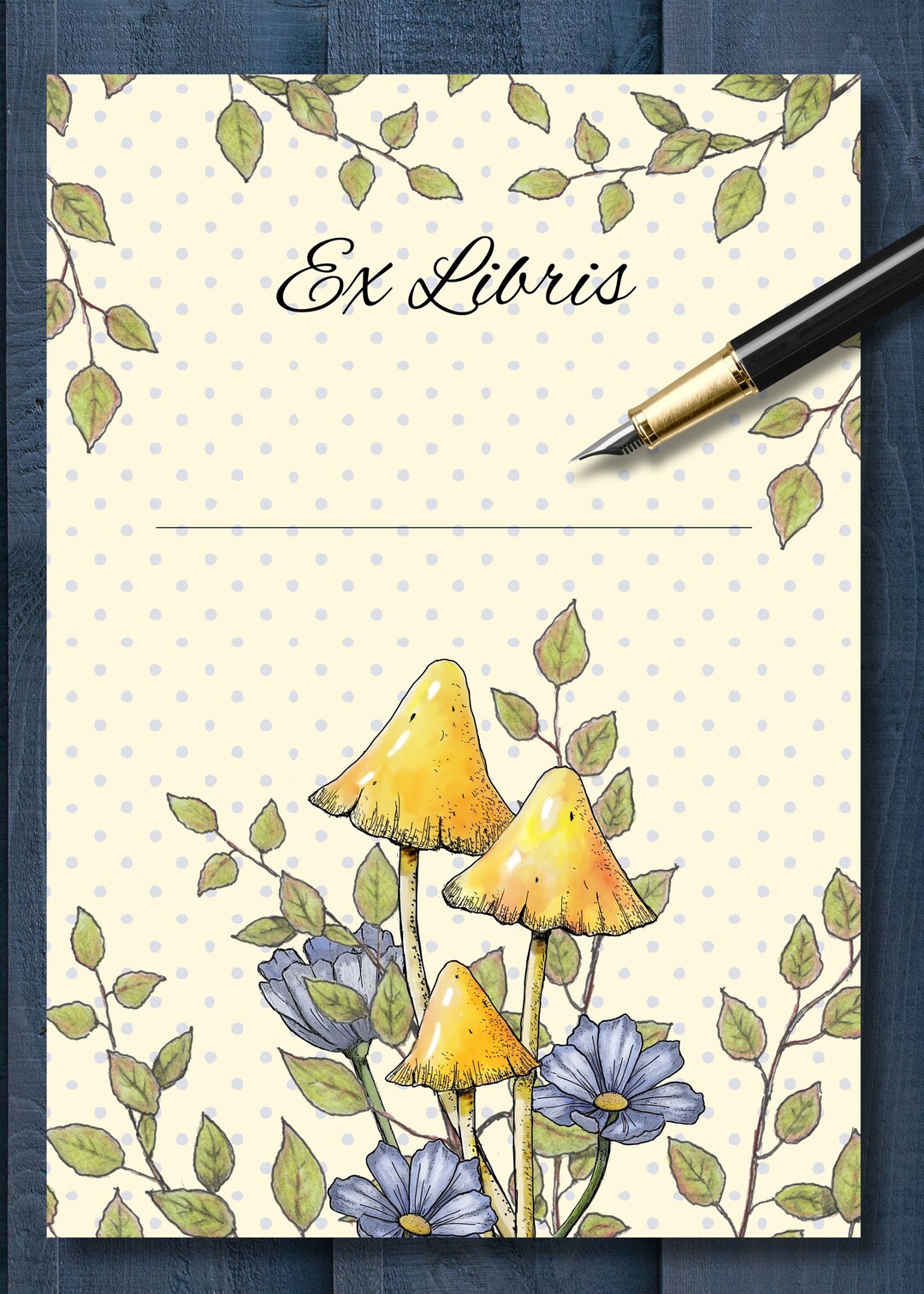 BOOKPLATES With Original Floral Botanical ART Set of 12 or 20, Ex ...