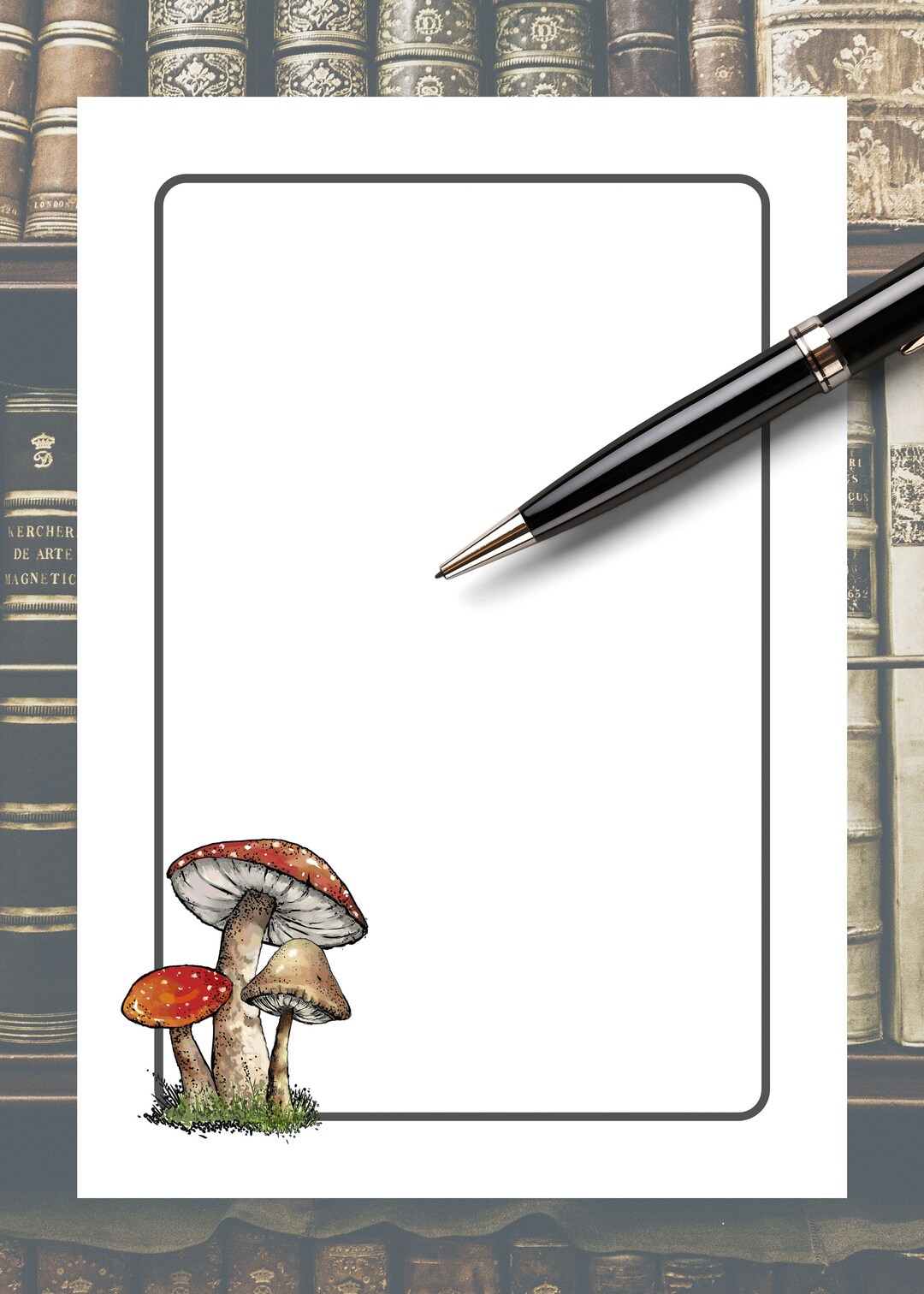 Printable Author Signature Blank BOOKPLATES Mushrooms,botanical, Hand ...