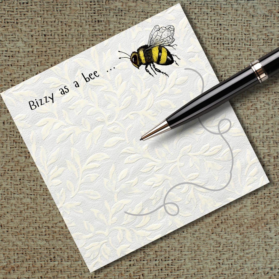 BEE MEMO Pad Page, PRINTABLE, Bizzy busy as A Bee, From Original ...