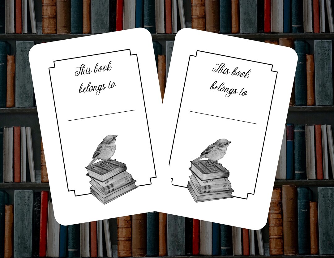 Bookplates Drawing of BIRD on BOOKS Book Ownership - Etsy