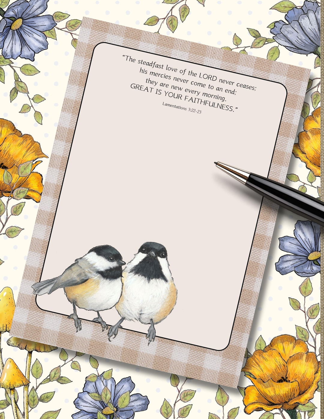 Religious Notepad Page, PRINTABLE, CHICKADEES, From Originalart, Bible ...
