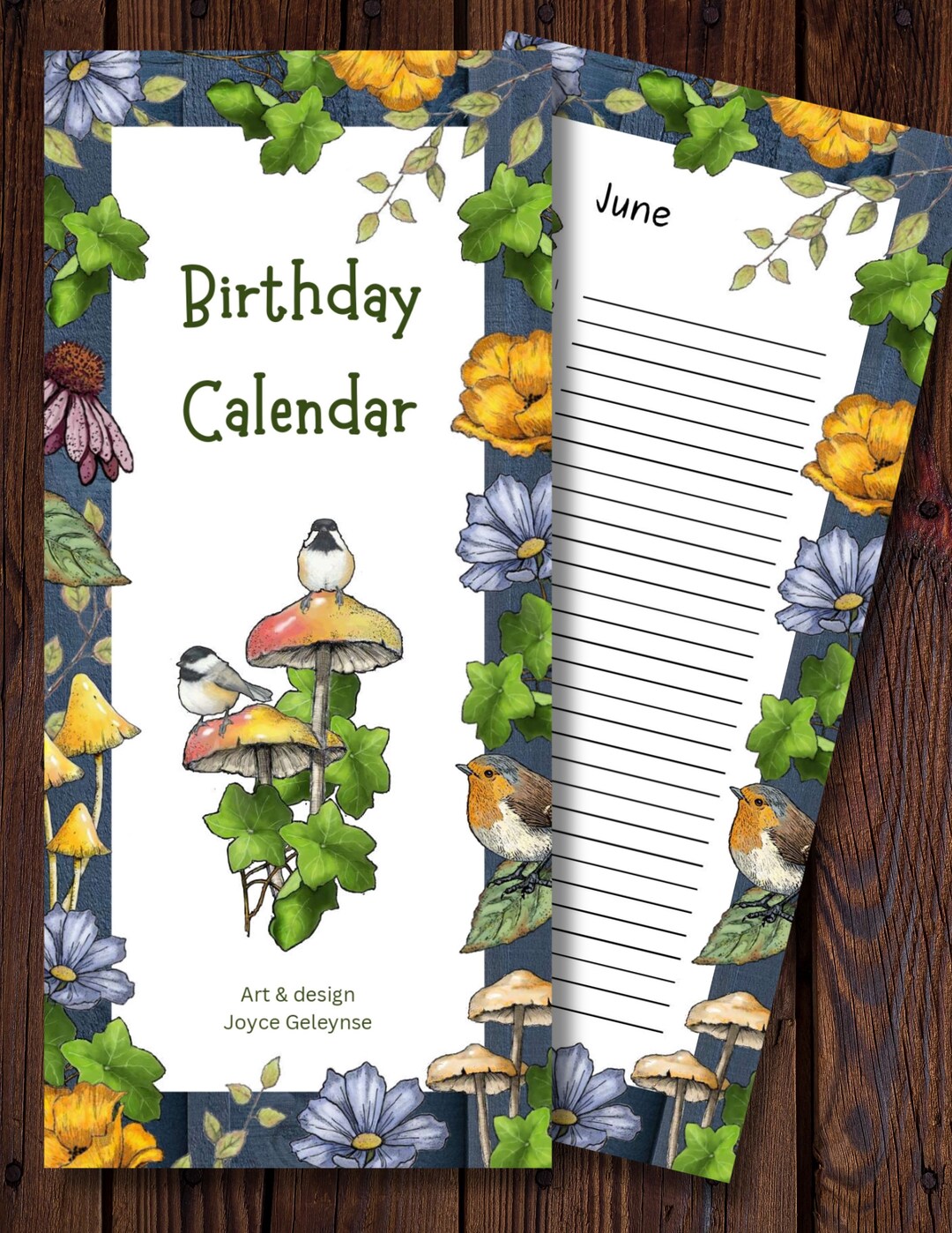 PRINTABLE Birthday CALENDAR With Floral Botanical Art, Perpetual ...
