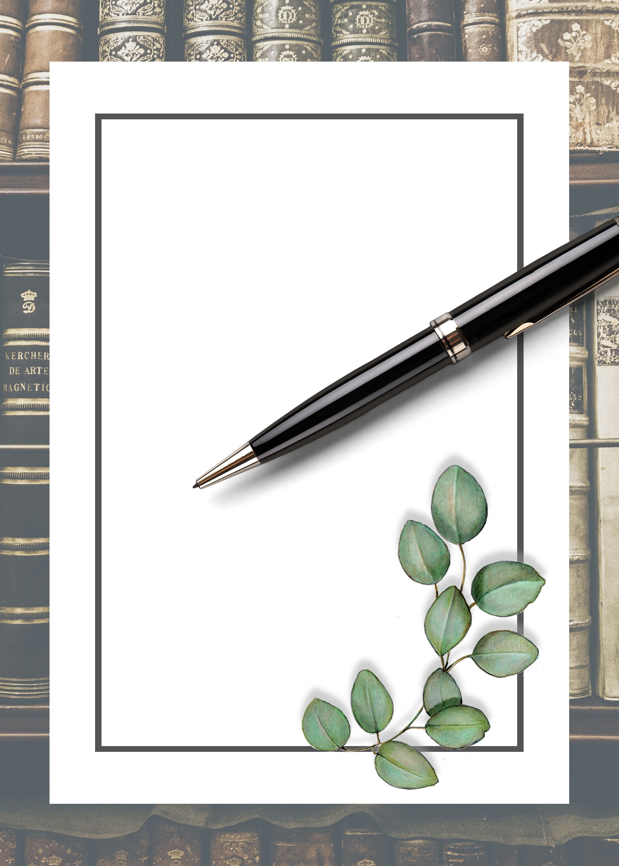 Author Signature Blank BOOKPLATES Pack of 20 Eucalyptus Leaves Color ...