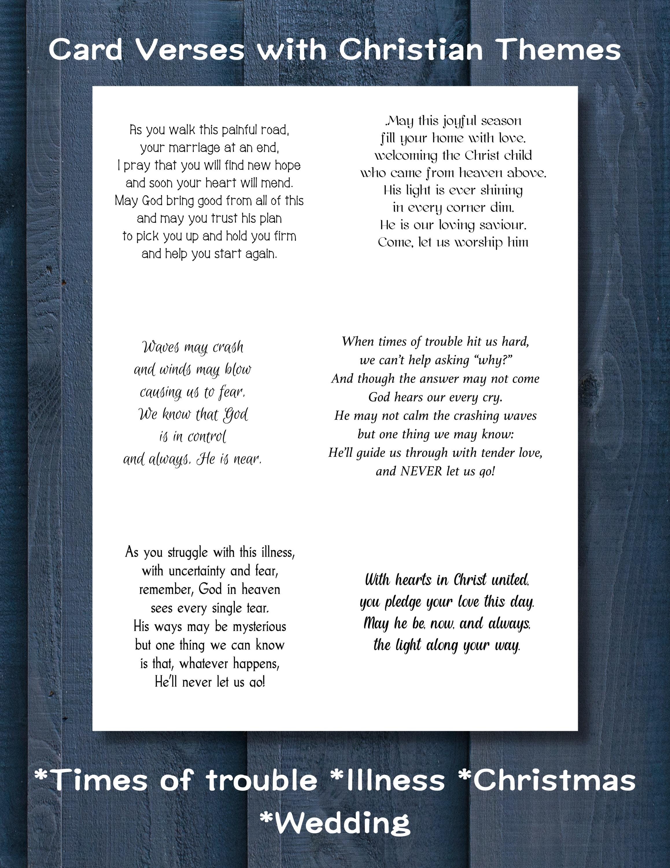 Printable Christian Greeting Card Verses: Poems for Handmade Cards ...