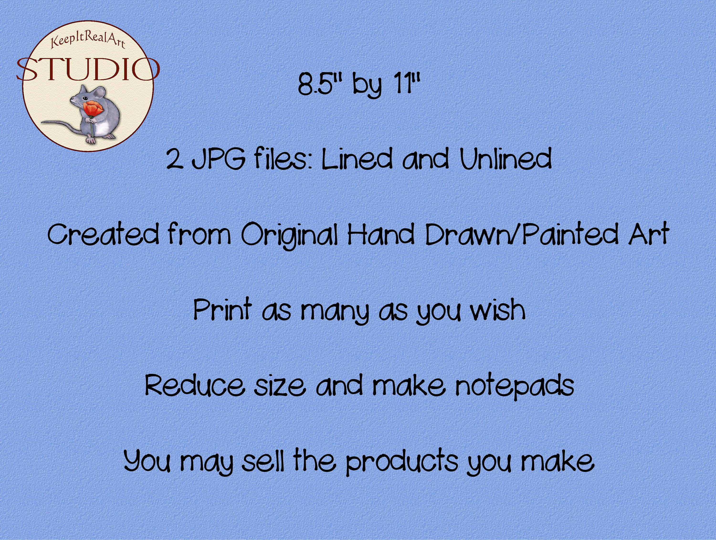 Printable Stationery, Ocean Wave, FROM ORIGINAL Hand Painted ART, Lined ...