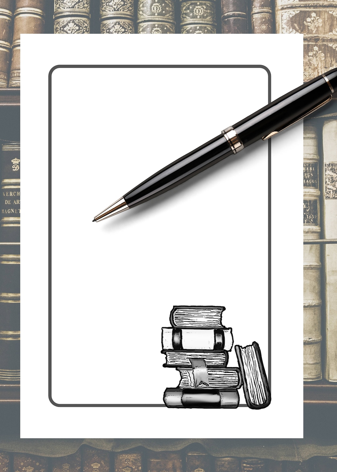 Author Signature Blank BOOKPLATES Pack of 20 BOOK STACK Art 3.5"x5 ...