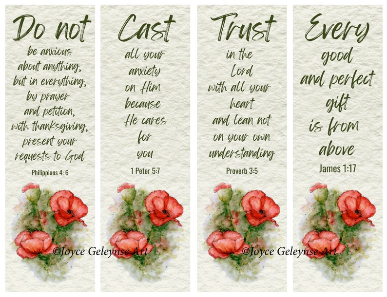 Printable BIBLE Verse Bookmarks, Religious, Scripture Bookmarks to ...