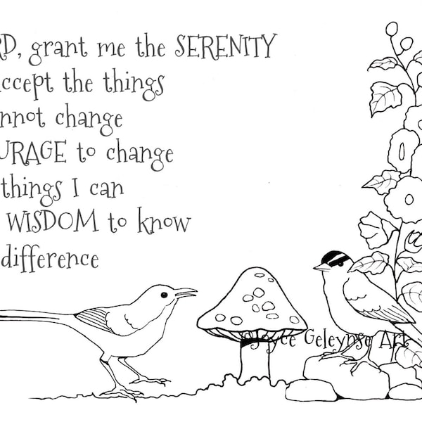 Serenity Prayer Coloring Pages - Etsy