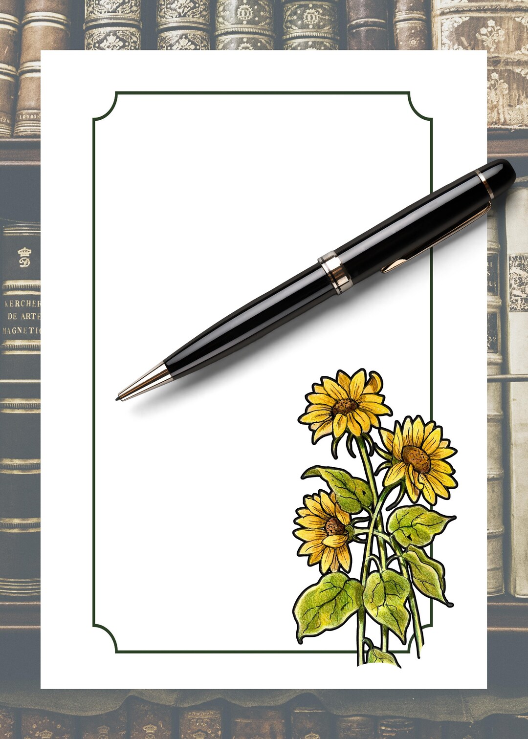 Author Signature Blank BOOKPLATES Pack of 10 or 20 SUNFLOWERS Color ...
