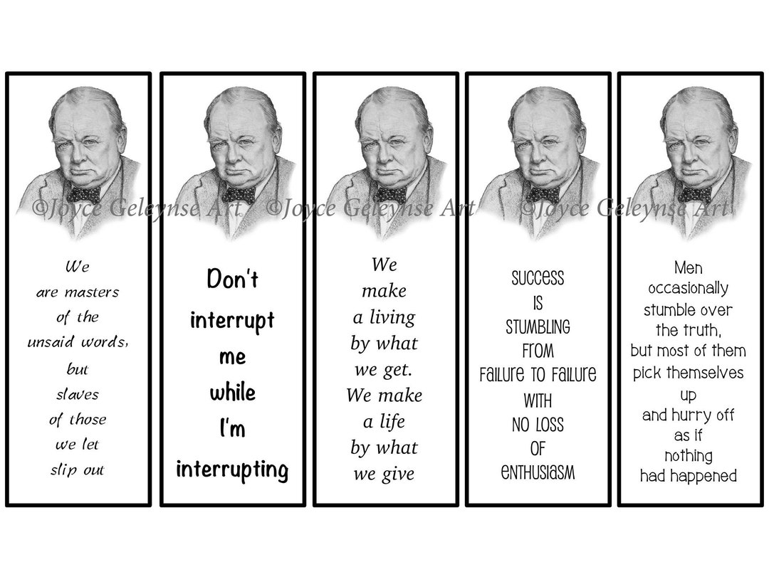 Winston Churchill Bookmark Prints: Pencil Art Portrait (digital ...