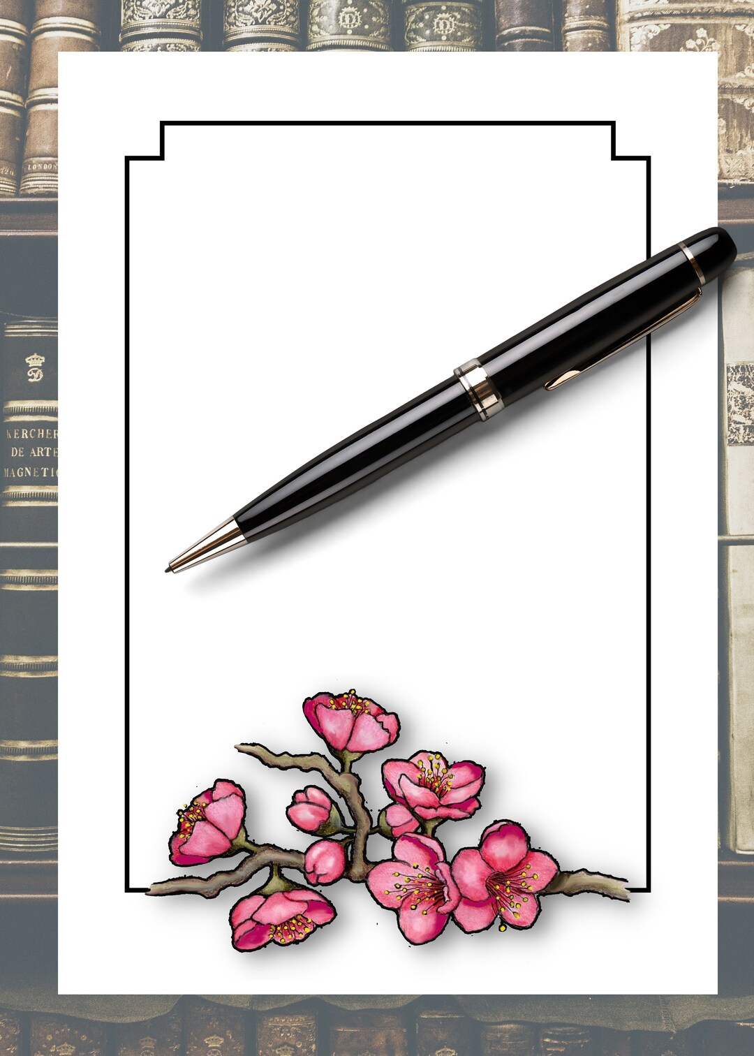 PRINTABLE Author Signature Bookplates, PLUM BLOSSOMS Art, 3.5" X 5 ...