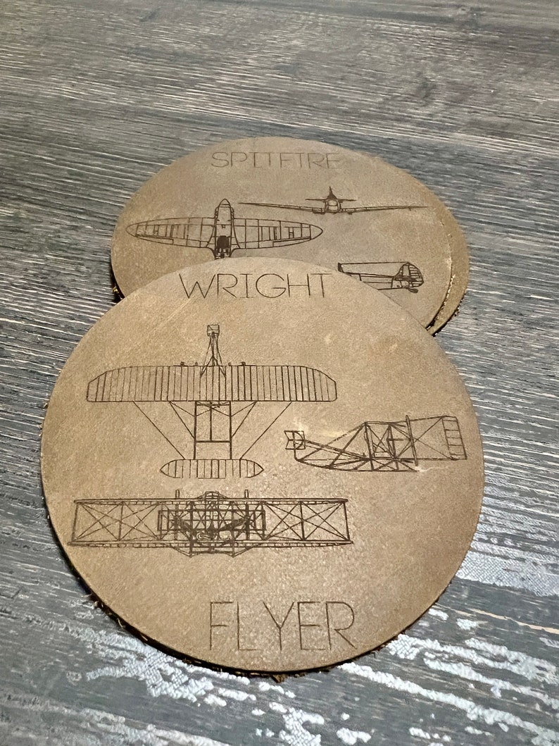 Aircraft Schematic Leather Coasters - Etsy