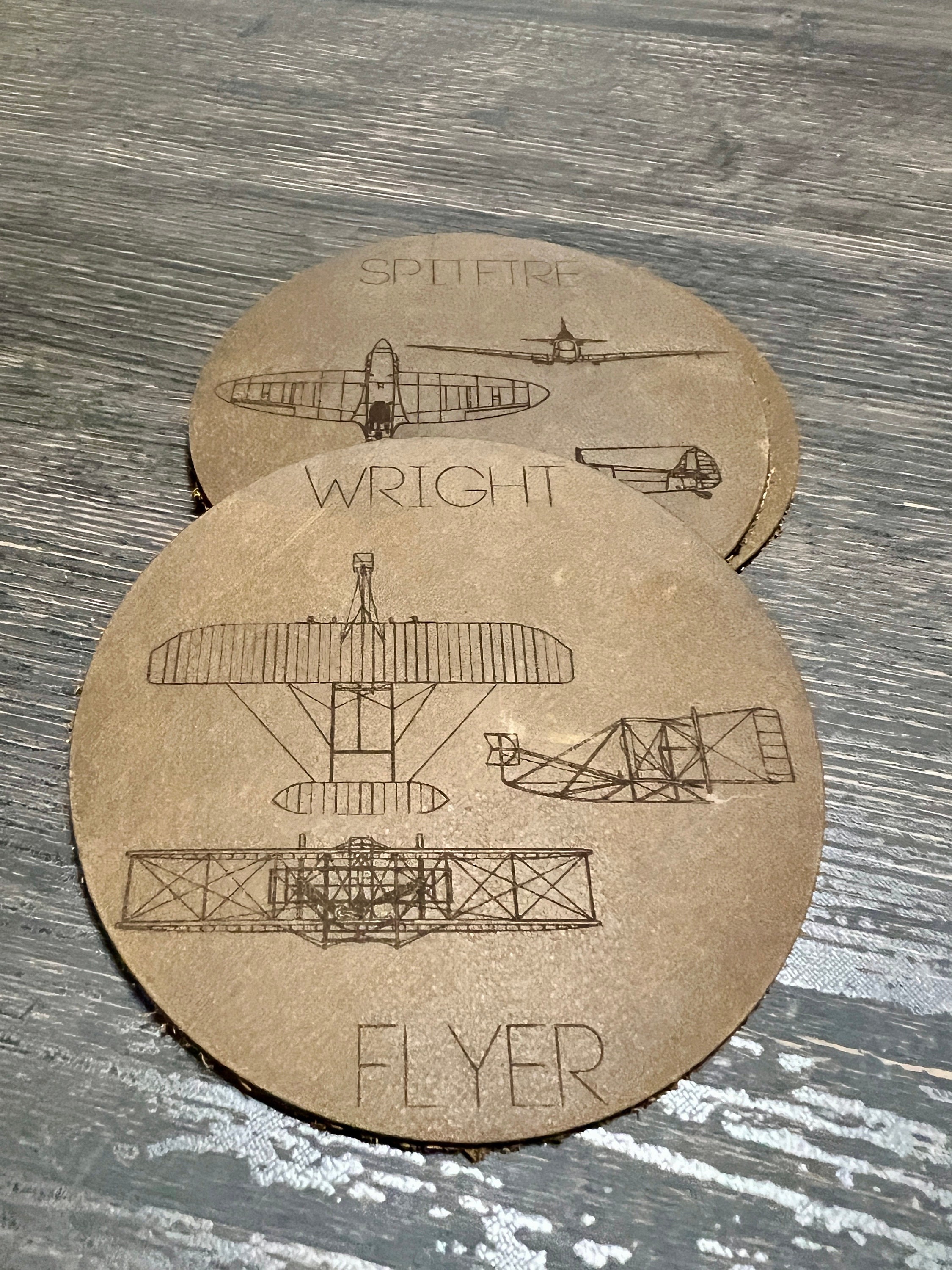 Aircraft Schematic Leather Coasters - Etsy