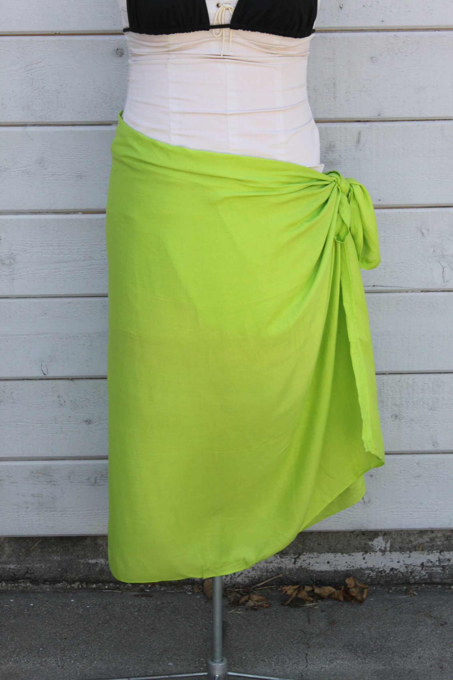 Lower Price Lime Green Color-pareo-solid Color-full | Etsy