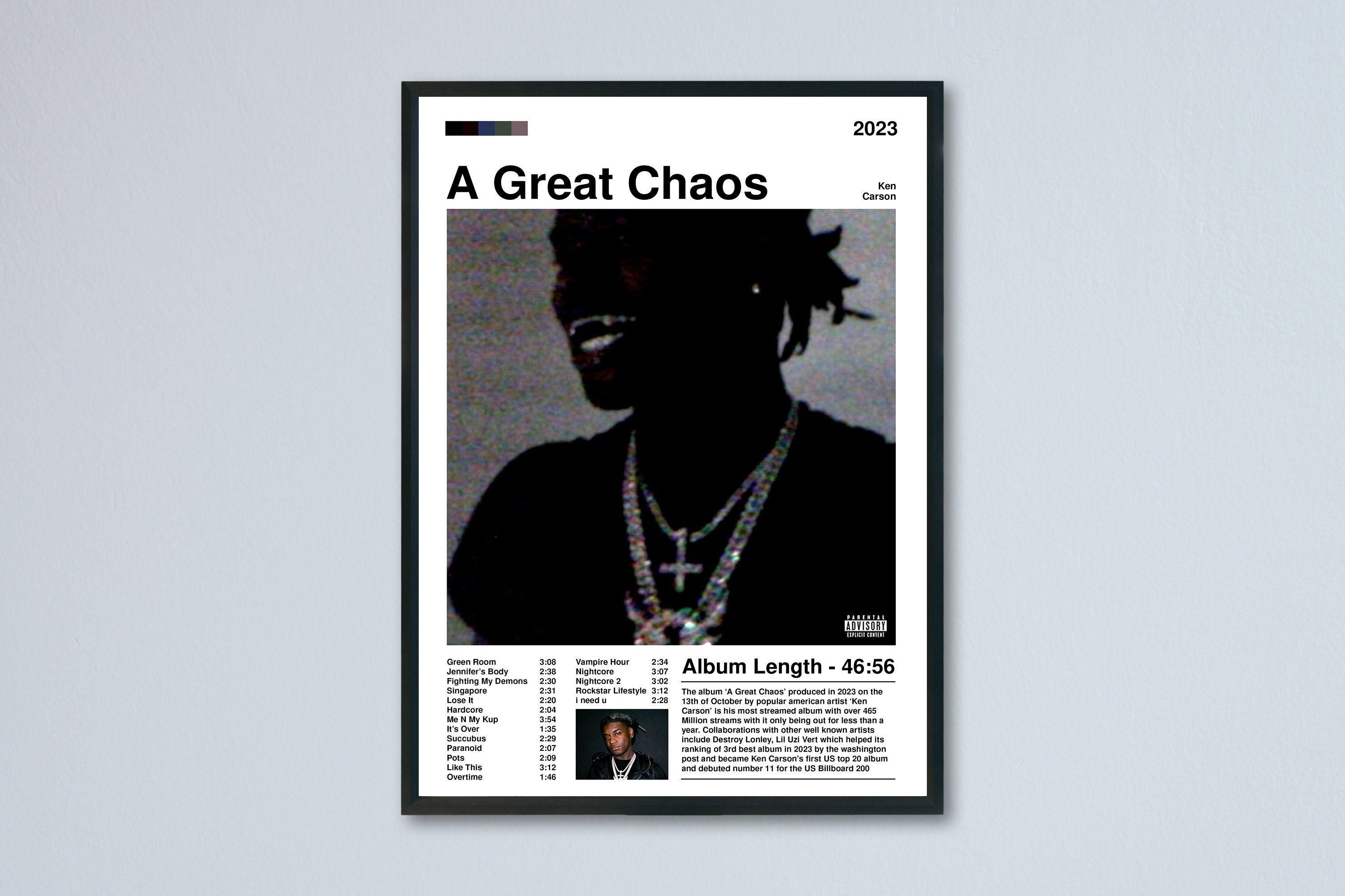 Ken Carson - A Great Chaos Poster ( A4 ) - Etsy