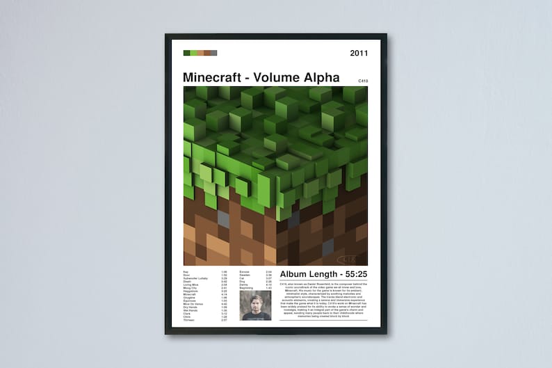 C418 Minecraft Music Poster A4 - Etsy