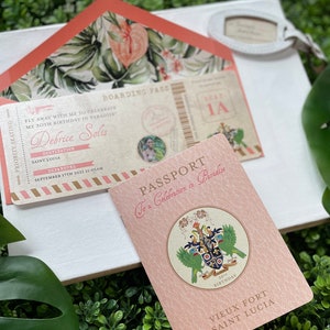 Birthday Boarding Pass and Passport Travel Invitation (saint Lucia ...