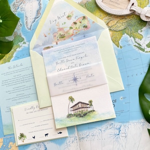 Key Lime Watercolor Wedding Invitation Hemingway House key - Etsy