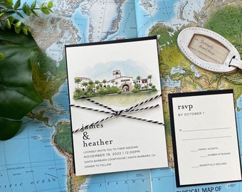 Santa Barbara Courthouse Wedding Invitation - Etsy