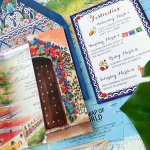 San Miguel Watercolor Gatefold Wedding Invitation (mexico) - Etsy