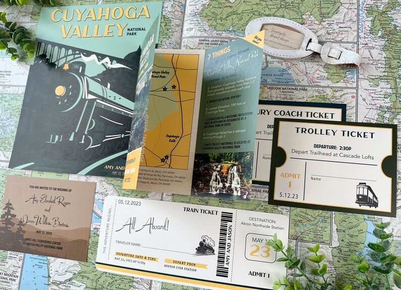 Retro Travel Brochure National Park Wedding Invite akron - Etsy