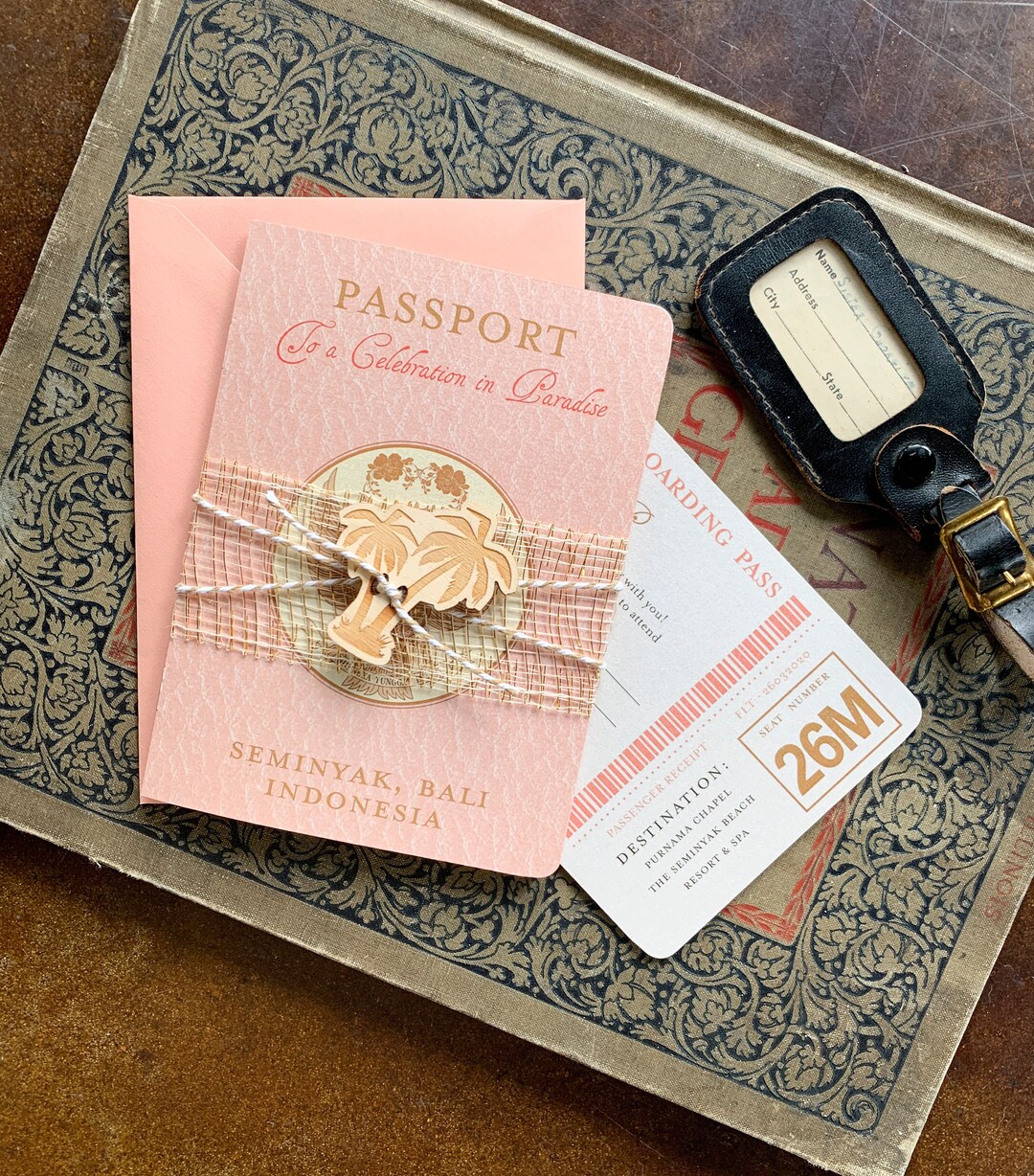 Tropical Passport Wedding Invitation (bali, Indonesia) - Design Fee - Etsy
